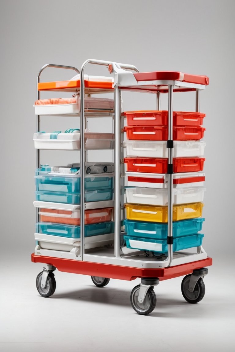 5 wheel base patient monitor trolley – QSolar System