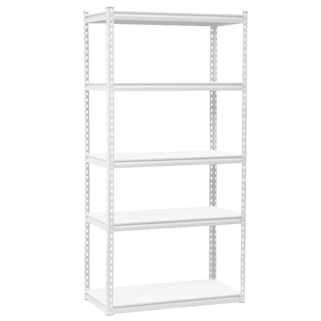 Steel Shelving – 5 Tier – Heavy Duty – Boltless – Metal Frame and MDF ...