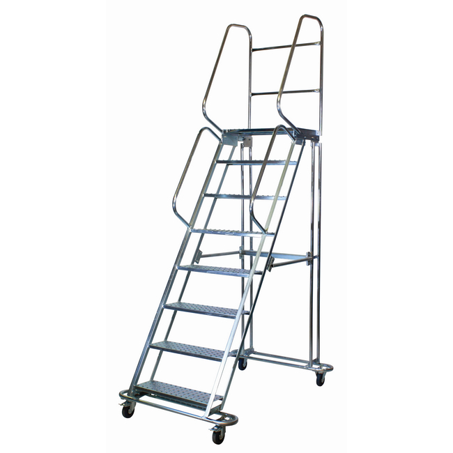 Mobile Safety Step Ladder – Mounty Rollstep – 8 Step – 2.860m High ...
