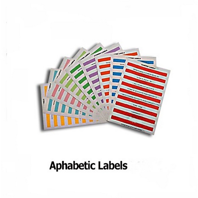 Alphabetic Labels – 27 Labels Per Sheet – Colour Options – Pack of 10 ...
