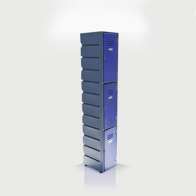 Plastic Locker – Solid Door – HACCP Compliant – Flat Top – 3 Tier ...
