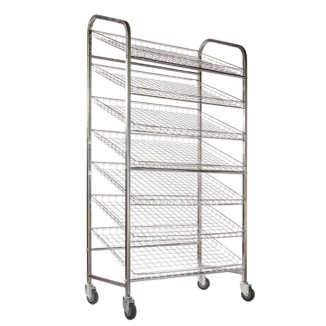 Wire Mesh Bread Trolley – Mobile – 7 Tier – Chrome and Electroplated ...